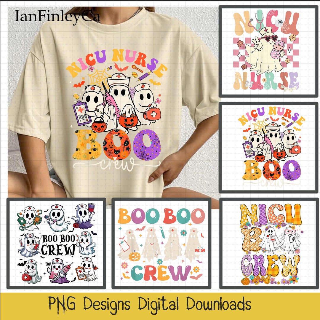5 Boo Boo Crew Nurse Halloween Png, Spooky Nurse Bundle, Trick or Stick ...