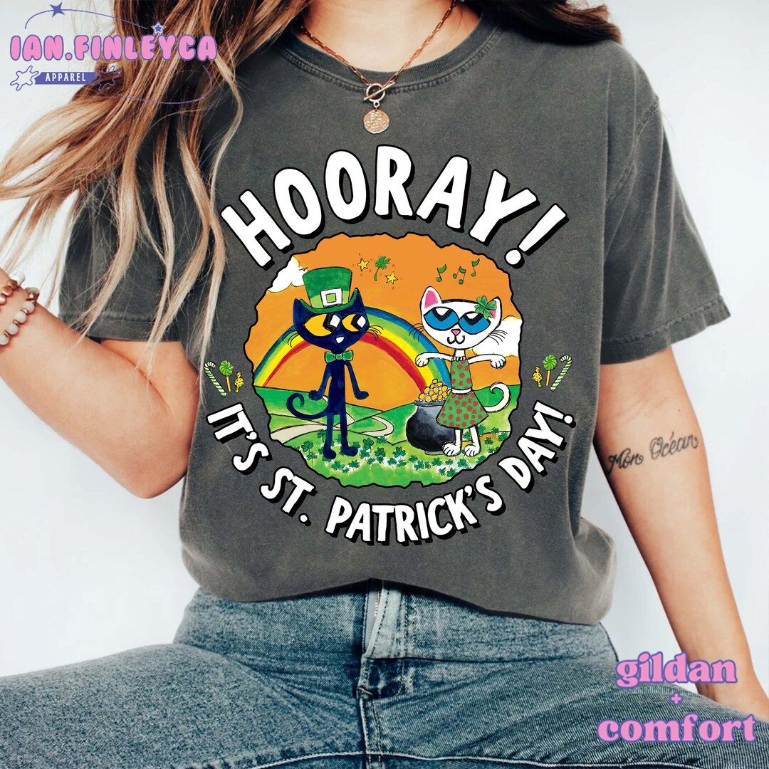 Hooray It's St Patrick's Day Pete the Cat Shirt, Pete the Cat School ...