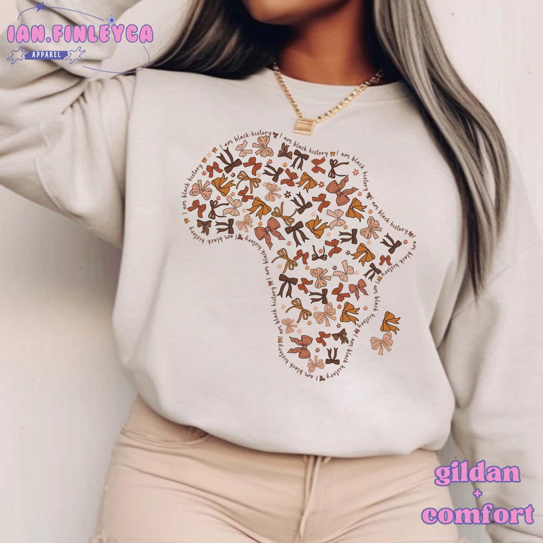 Coquette Africa Map Sweatshirt, Map of Africa Print Shirt, Black ...