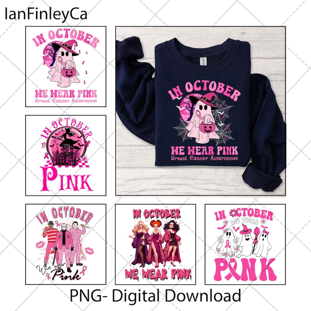 Breast Cancer Bundle Png, Breast Cancer Halloween Png, in October We ...