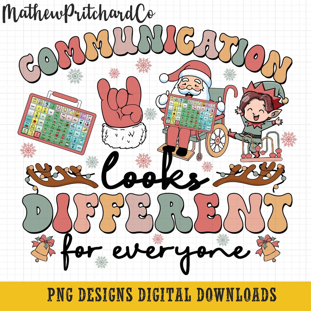 Communication Looks Different for Everyone Christmas Png, SLP Christmas ...