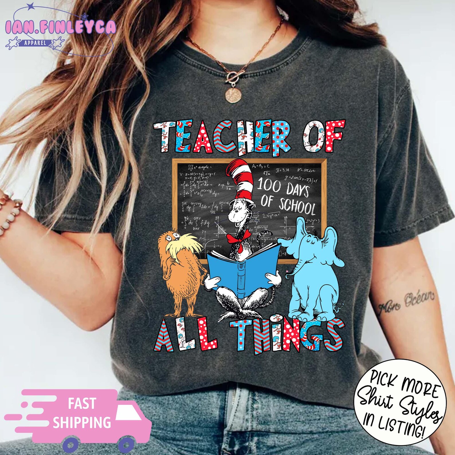 Dr.seuss Teacher of All Things Photo T-shirt, Dr Seuss Day Sweatshirt ...