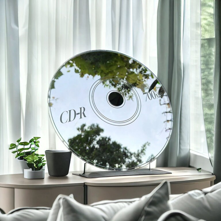 CD Mirror Unique Wall Decor for Modern Homes Unique Nostalgic - Etsy