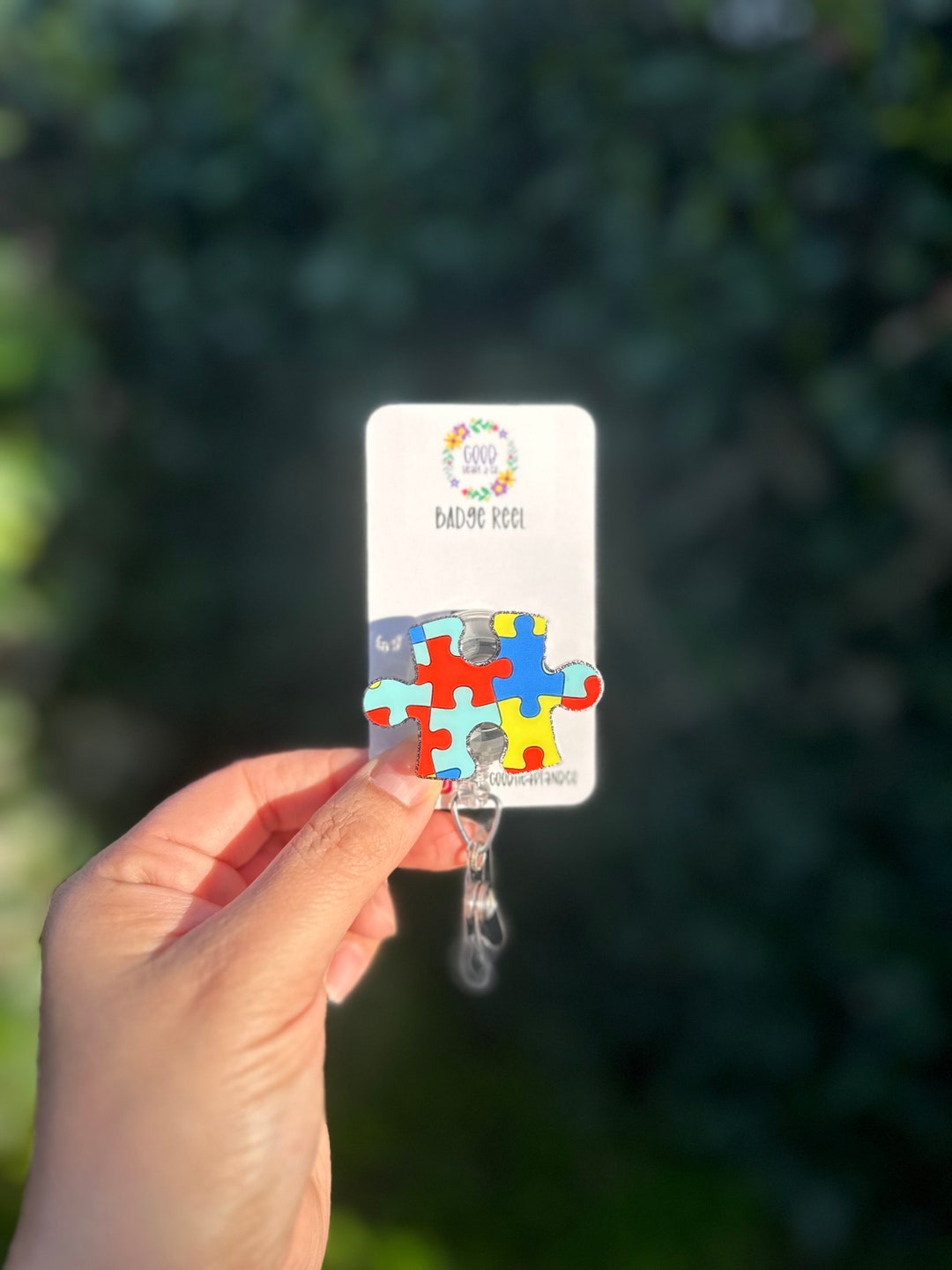 Puzzle Piece Badge Reel, Autism Badge Reel, Autism Awareness, Puzzle ...