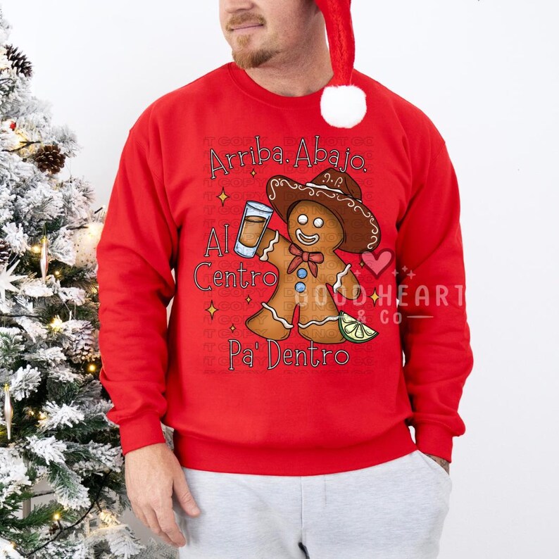 Gildan Sweater, Gingerbread Sweater, Christmas Crewneck, Arriba Abajo ...