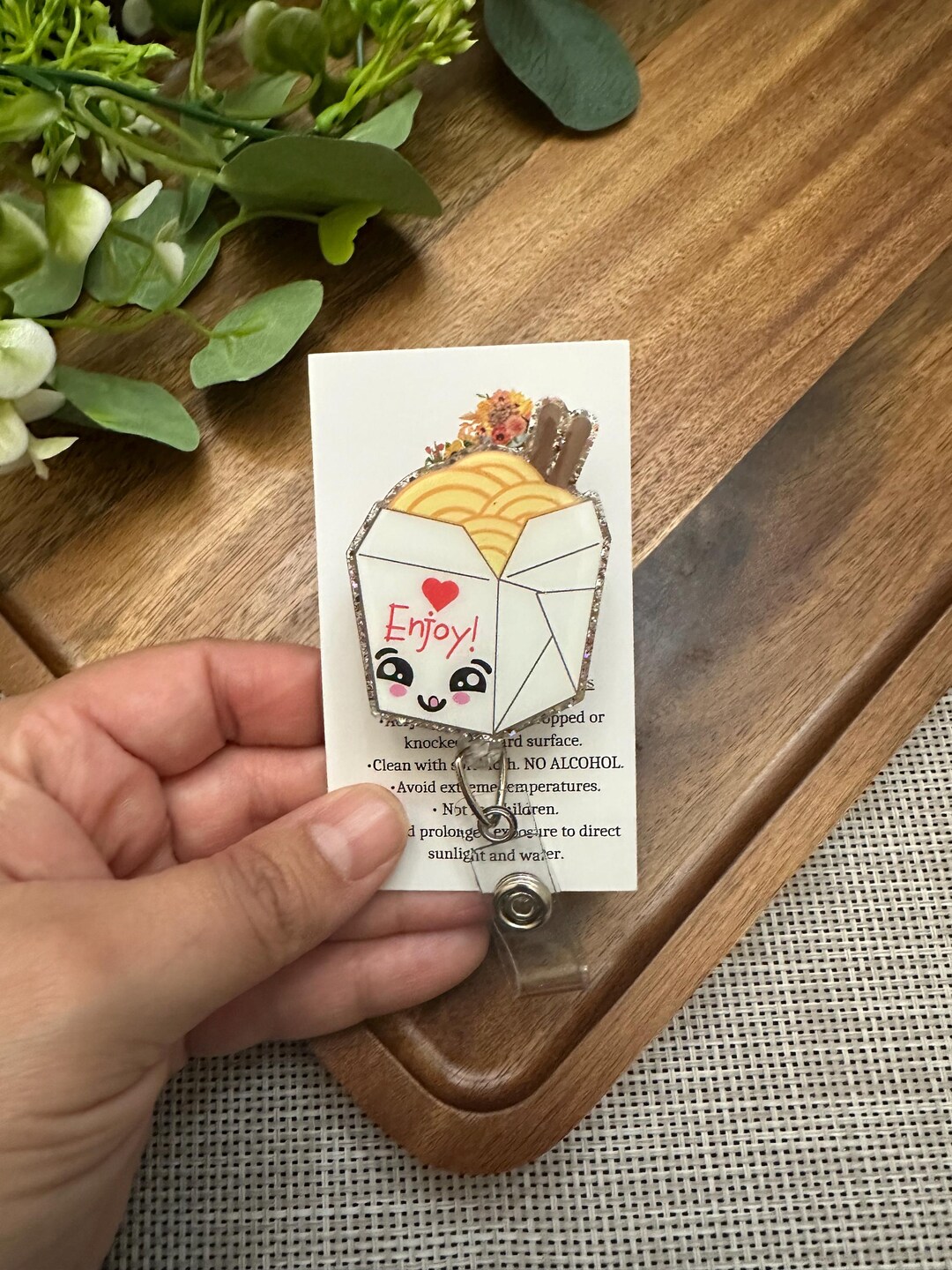 Take Out Badge Reel, Chinese Food Badge Reel, Noodles Badge Reel, Food ...