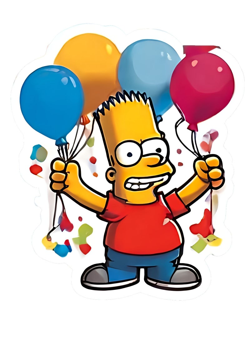 Bart's Birthday Bash Sticker the Simpsons Party Decor Svg Simpsons ...