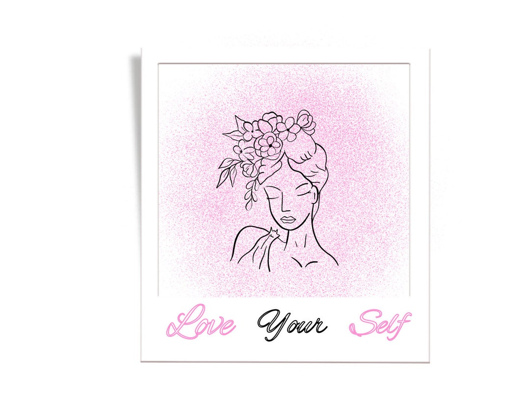 Love Your Self Card Digital Printable Text Designs - Etsy