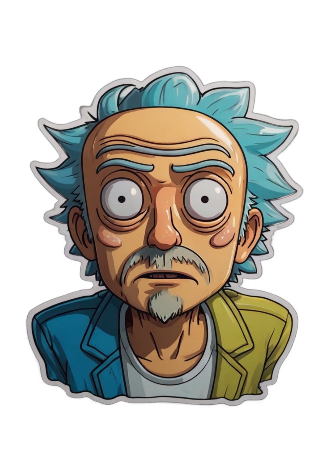 Rick and Morty Face Silhouette Stickers Digital Download Looking ...