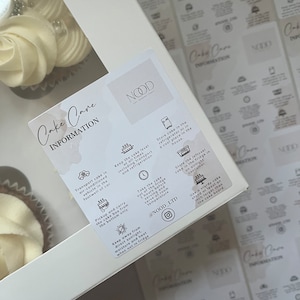 Gloss Personalised Cake Care Information Stickers - Cake Information ...
