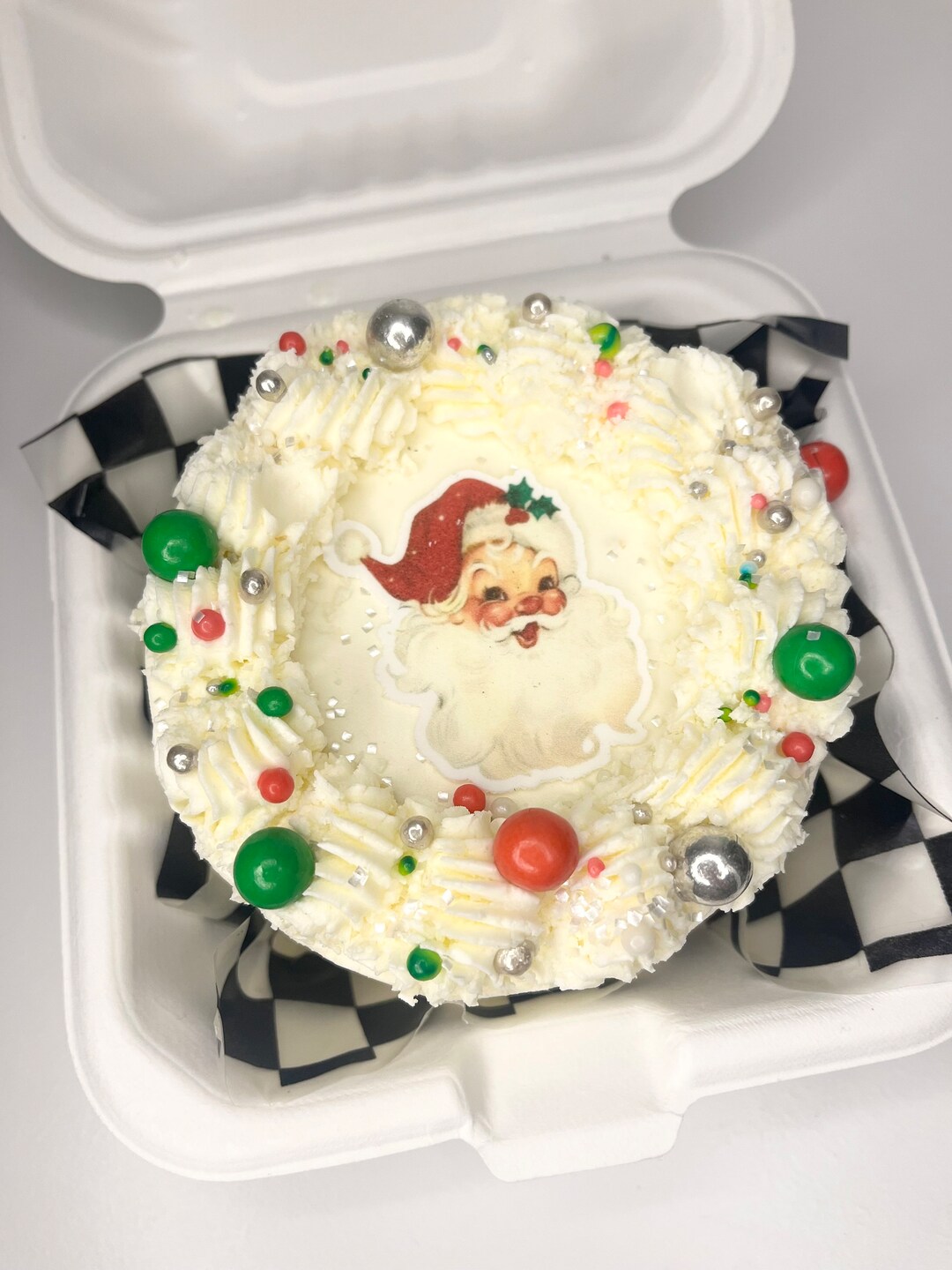 Precut Edible Icing Vintage Santa Clause Face Image Father Christmas ...