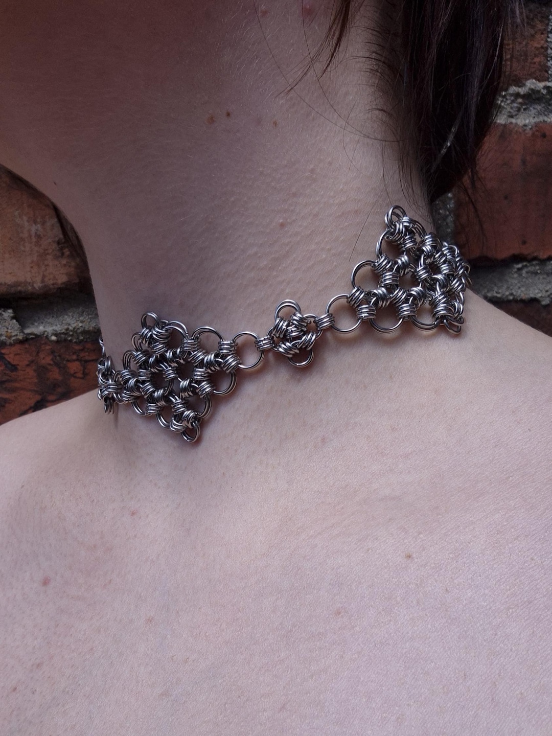 Stainless Steel Chainmail Choker: Gothic Elven Style LOST DREAM - Etsy