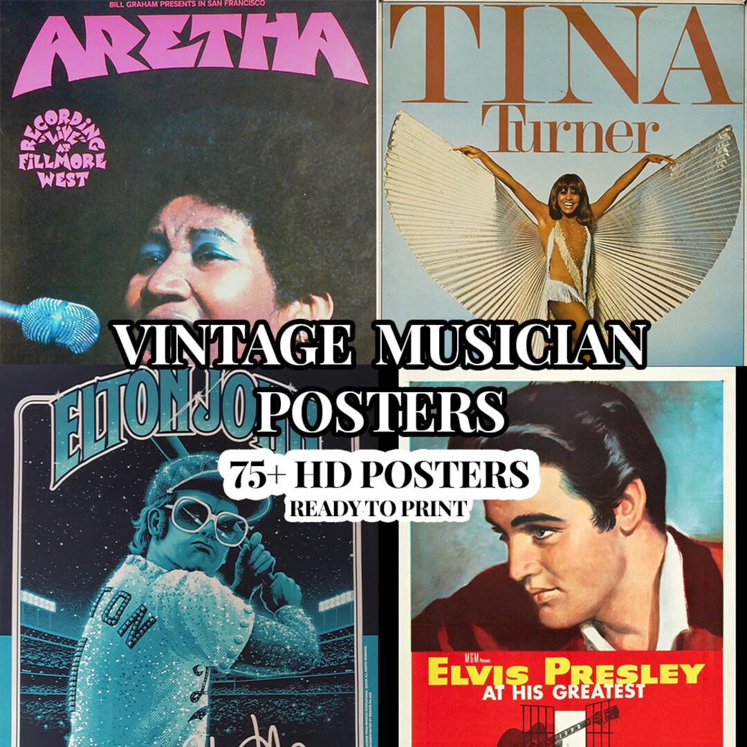 Vintage Musician Poster Set: High-resolution Digital Downloads - Etsy