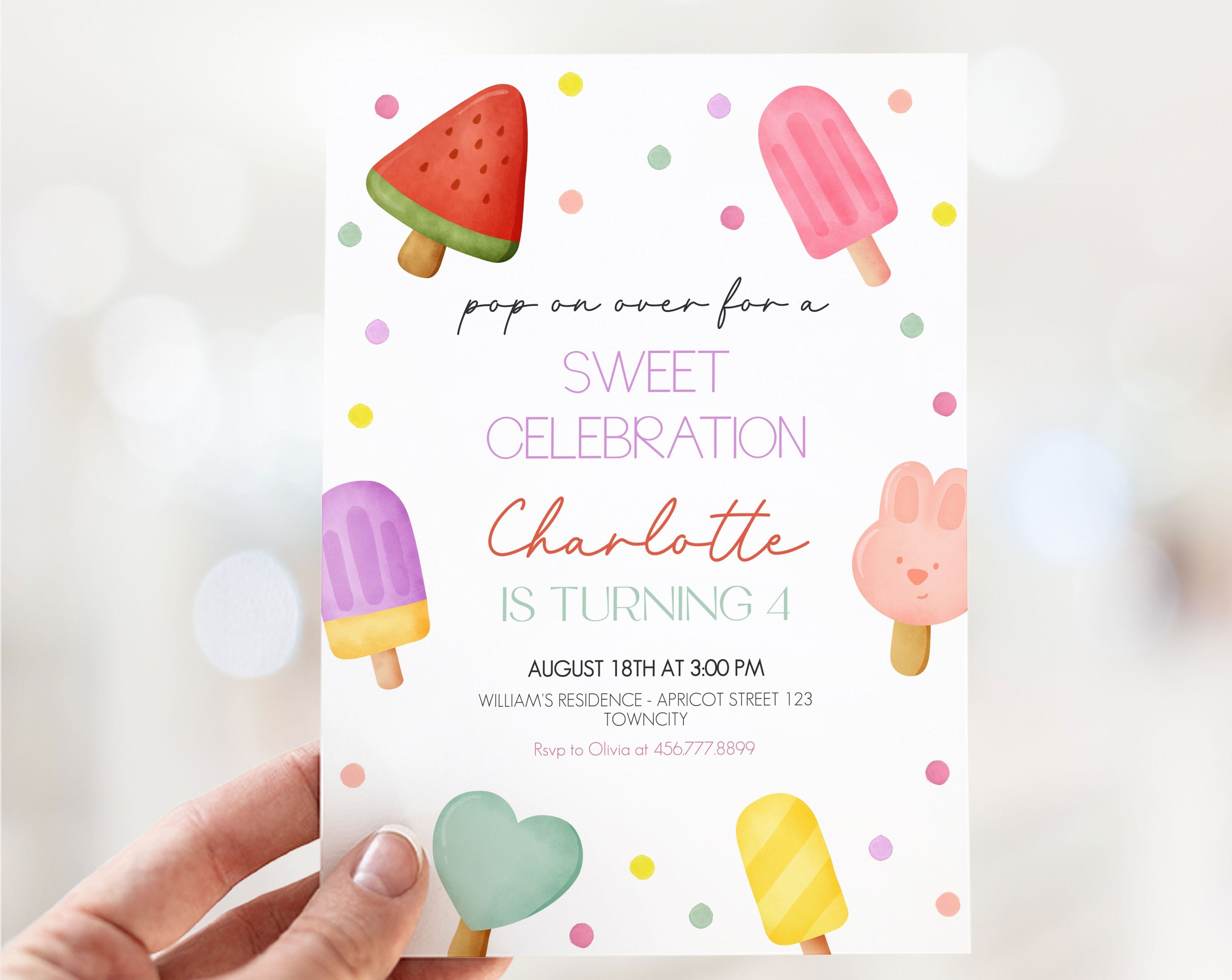 Popsicle Invitation Template