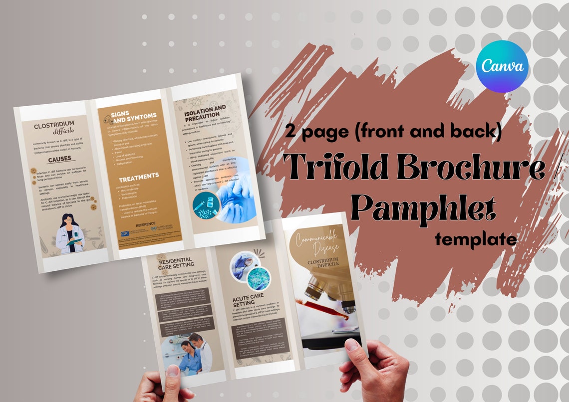 Custom Brochure Digital Design | Brown Palette Trifold Pamphlet Trifold ...