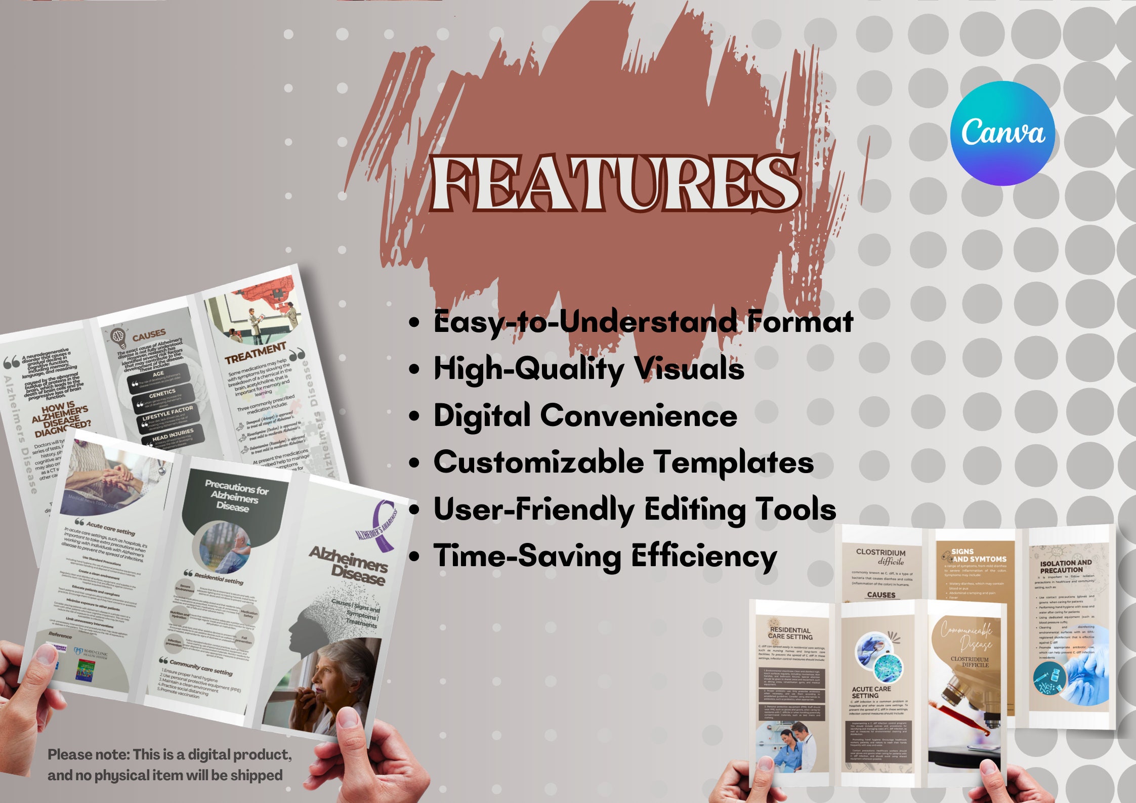 Custom Brochure Digital Design | Brown Palette Trifold Pamphlet Trifold ...