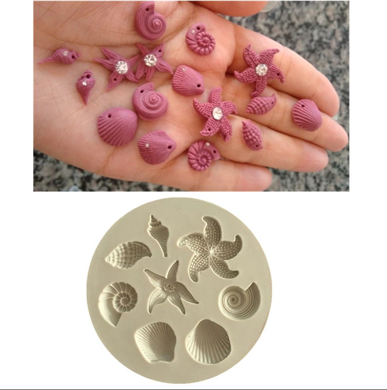 Sea Shell Cake Decorations, Beach Conch Silicone Fondant Moulds ...