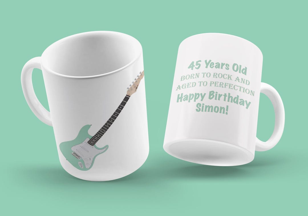 Guitarist Fender Stratocaster Mug – Personalised – Birthday Present ...