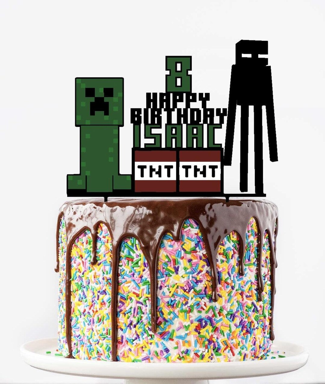 Premium Plastic Cake Topper for Minecraft-themed Birthday - Any ...