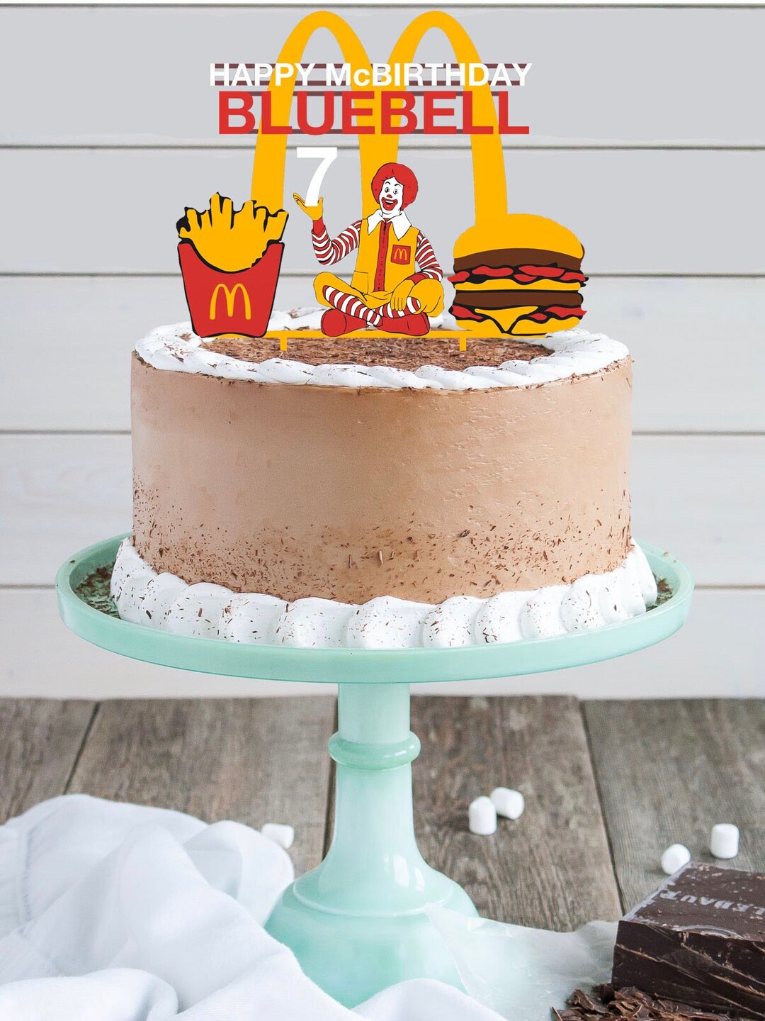 Mcdonalds Ronald Bigmac and Fries ANY COLOUR Personalised Custom ...