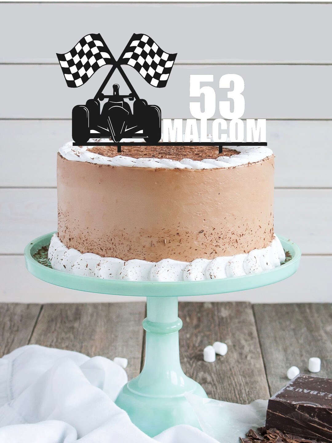 F1 Racing Car Checkered Flags ANY COLOUR Personalised Custom PLASTIC ...