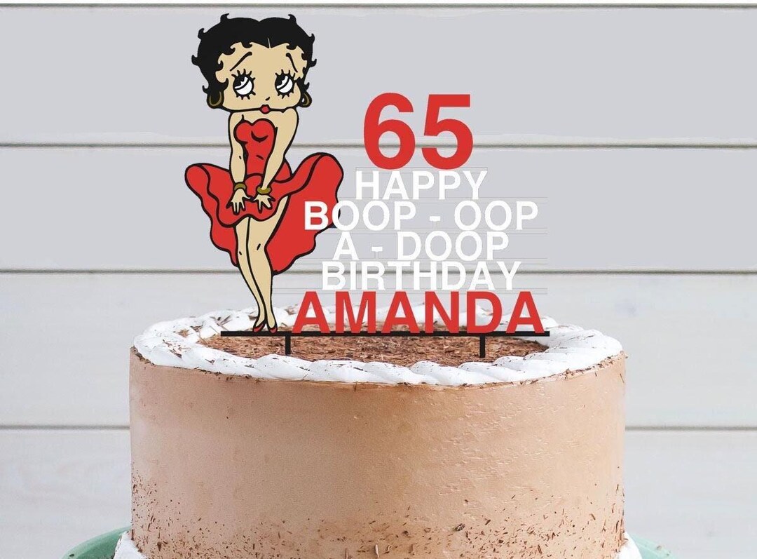 Betty Boop Themed ANY COLOUR Personalised Custom Plastic Cake Topper - Etsy