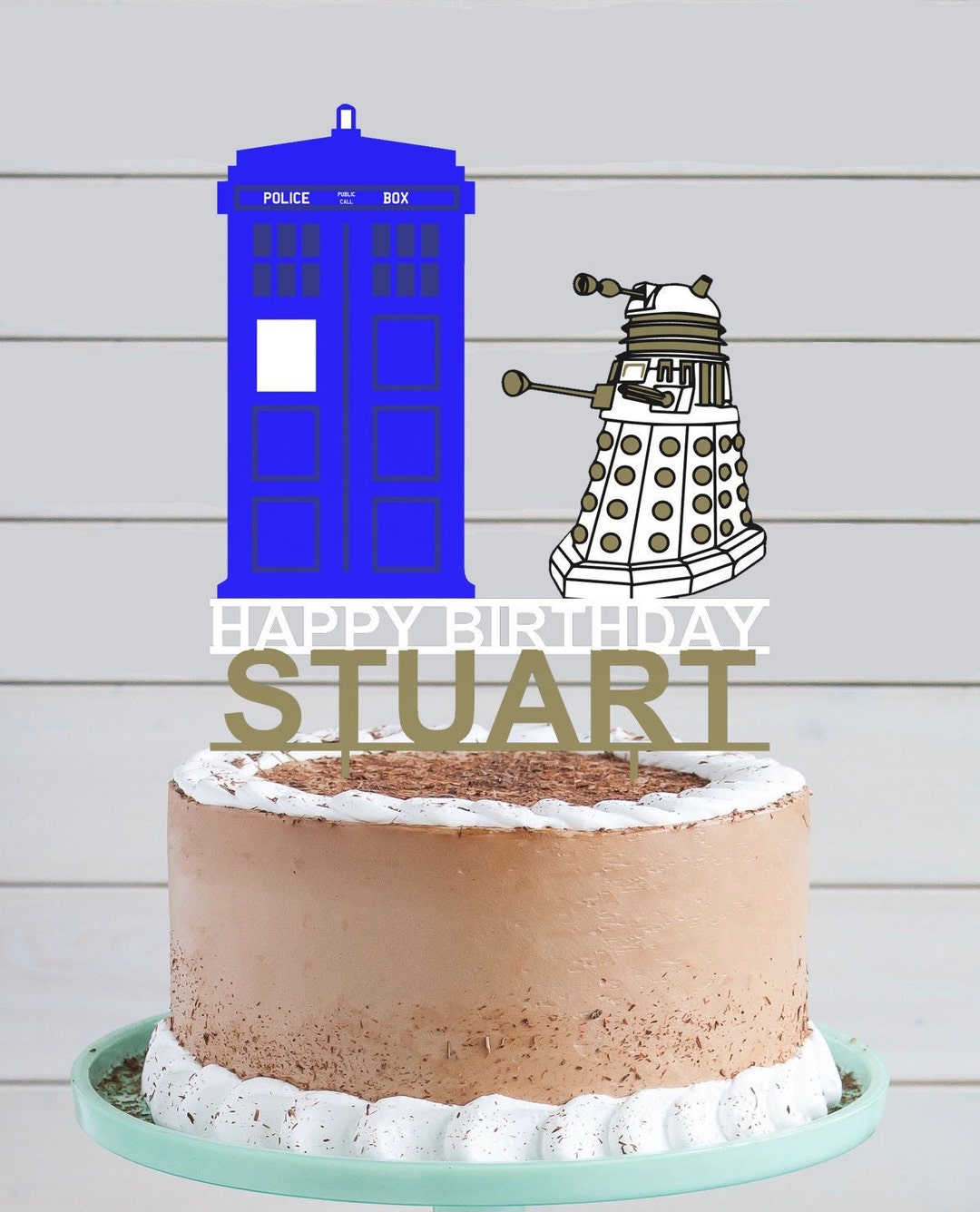 Doc Who Tardis Dalek Personalised Custom ANY COLOUR Mens Birthday ...