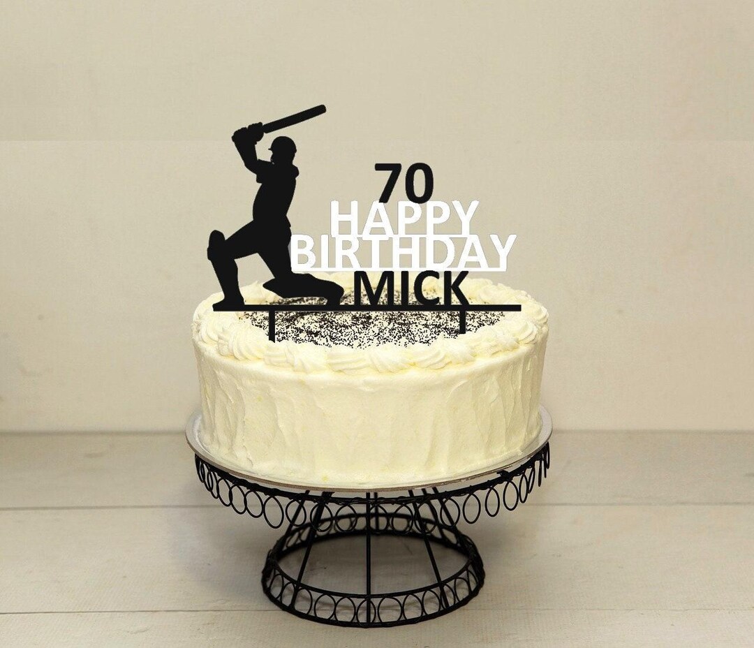 Cricket Themed Customisable Birthday PLASTIC Cake Topper ANY COLOUR - Etsy