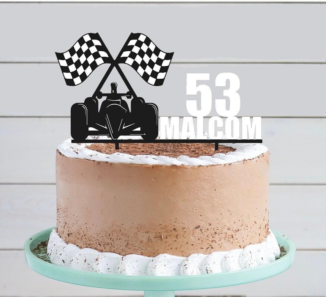 F1 Racing Car Checkered Flags ANY COLOUR Personalised Custom PLASTIC ...