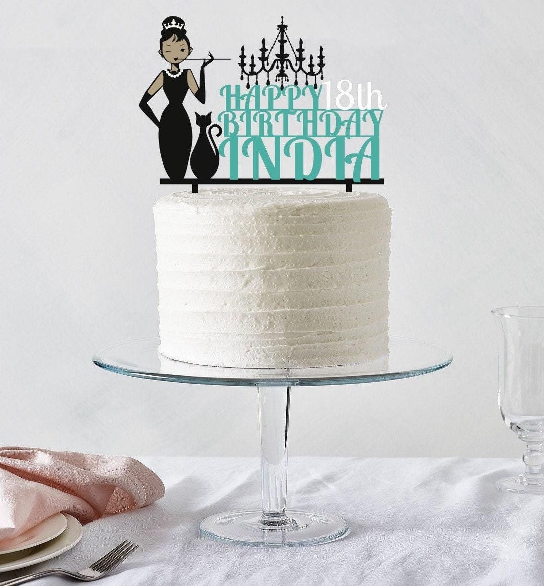 Breakfast at Tiffany's ANY COLOUR Personalised Custom PLASTIC Cake ...