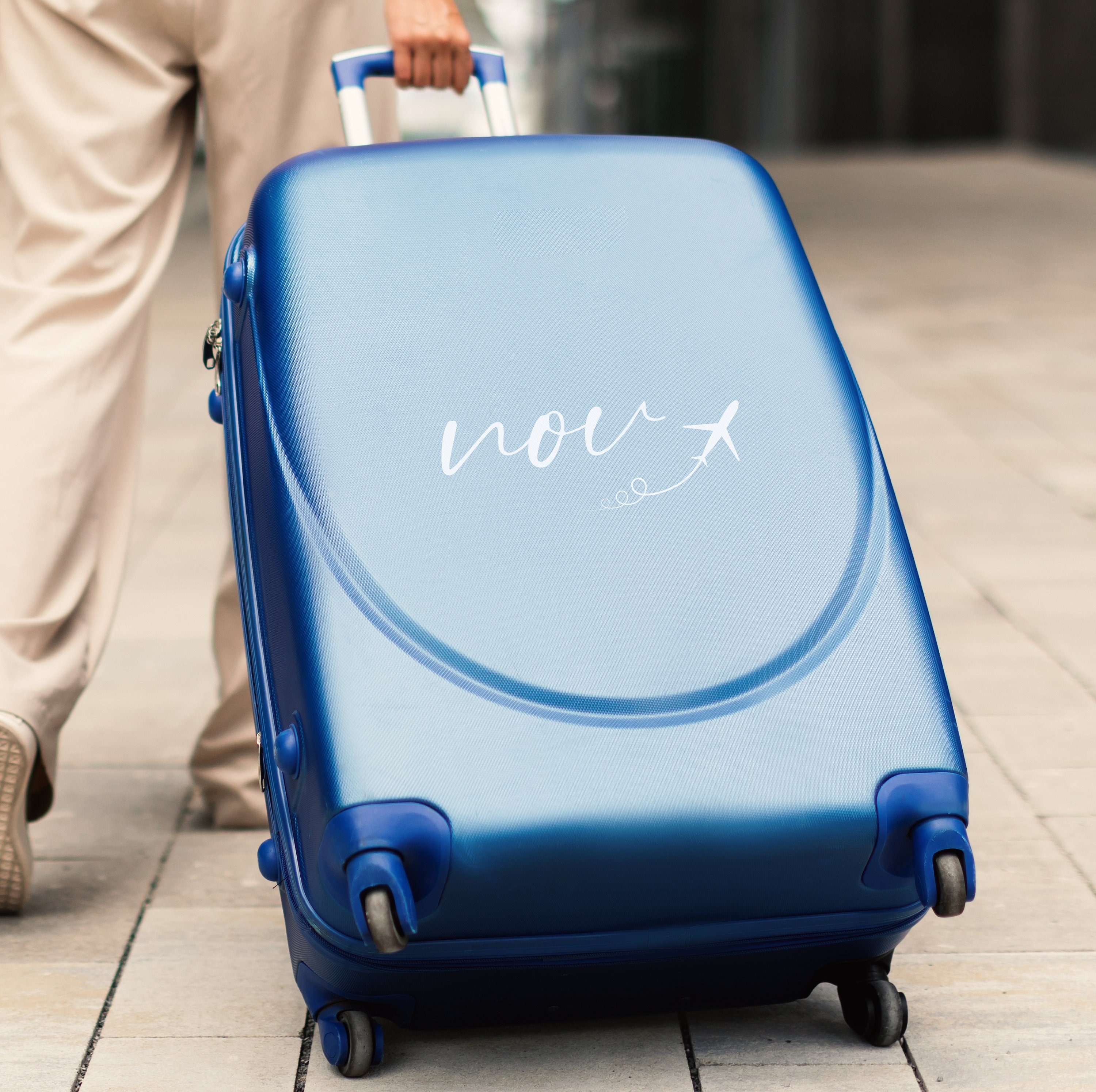 Personalized Luggage Monogram Sticker With Airplane, Travel Sticker or ...