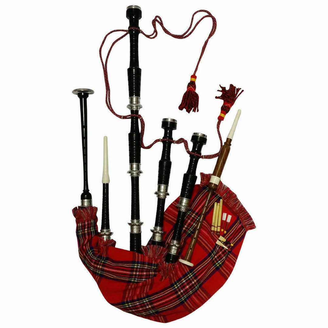 Bagpipes Beginner Full Set With Accessories Bagpipe Royal Stewart Black ...