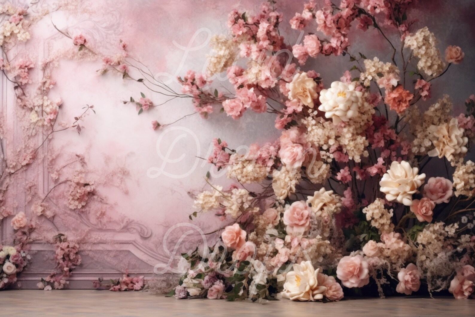 6 Fine Art Floral Digital Backdrops, Wedding Floral Backdrops ...