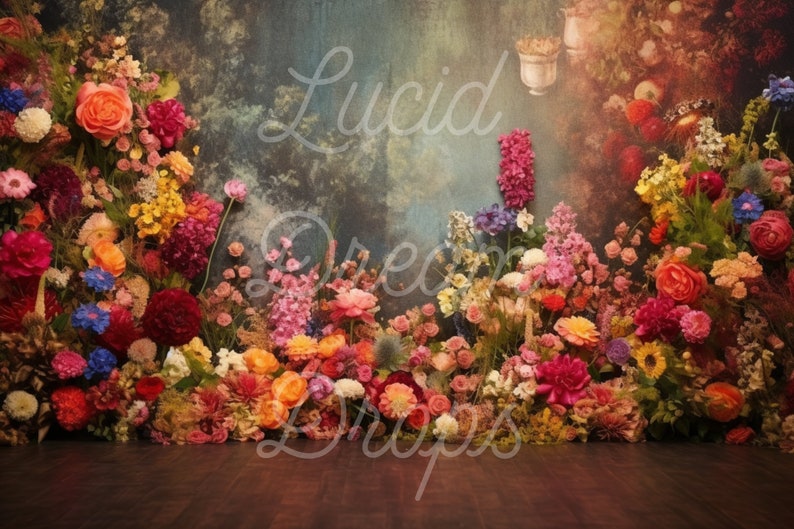 6 Fine Art Floral Digital Backdrops Wedding Floral Backdrops - Etsy