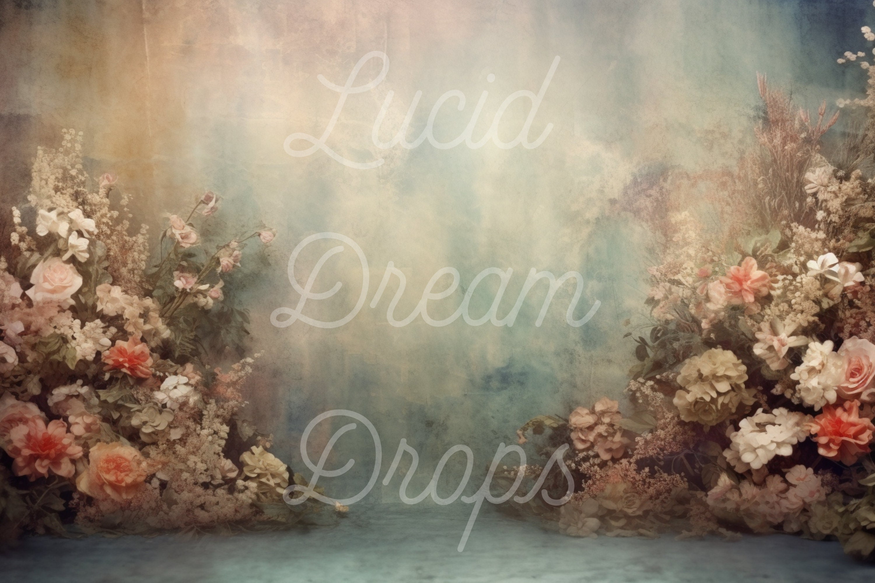 6 Fine Art Floral Digital Backdrops, Wedding Floral Backdrops ...