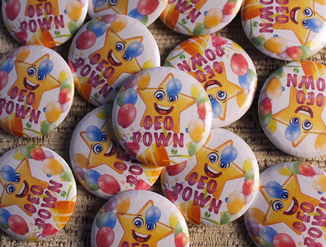 CEO Down Meme Badge Funny Joke Star Button Pin - Etsy