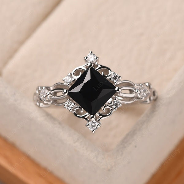 Black Spinel Ring 925 Sterling Silver Vintage Spinel Ring Beautiful ...