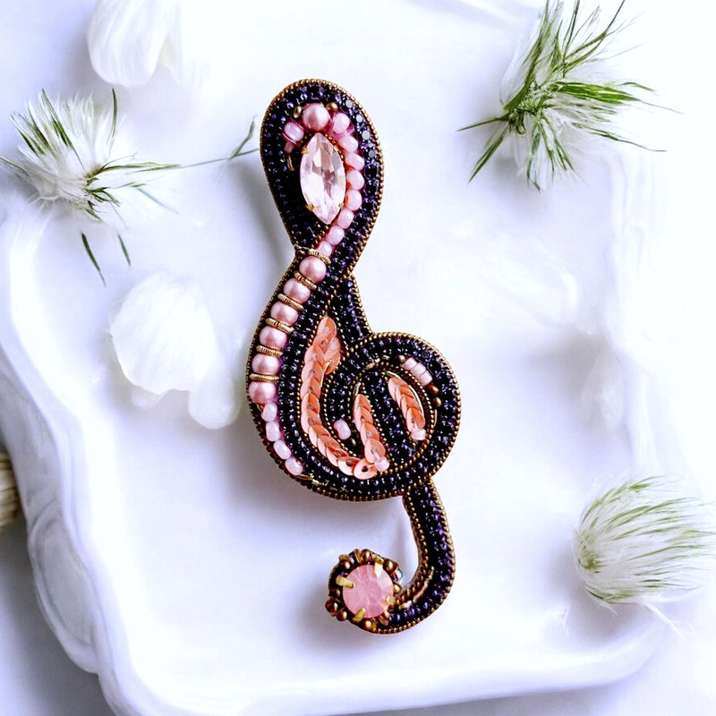 Treble Clef Brooch - Etsy UK