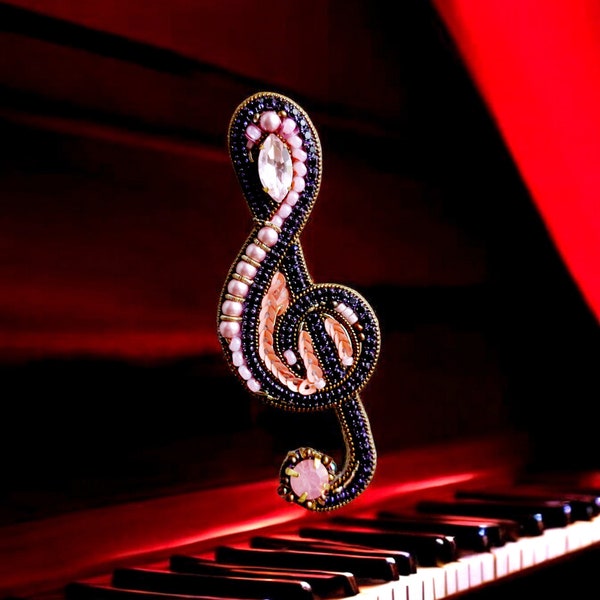 Treble Clef Brooch - Etsy UK