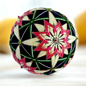 Temari Ball Ornament String Art Mandala Japanese Art, Sacred Geometry ...
