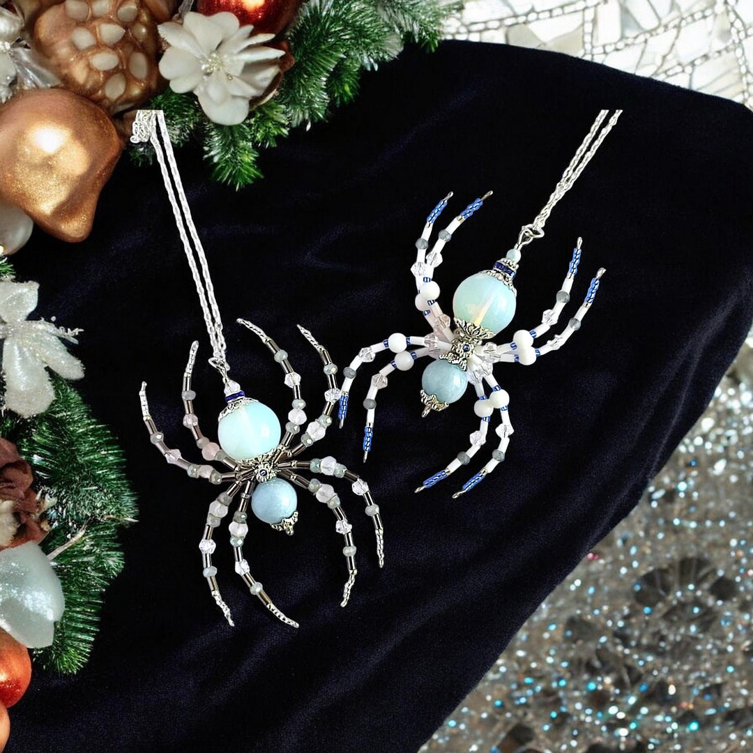 Dangle Spider Christmas Tree Hanging Decoration, Crystal Spider White ...