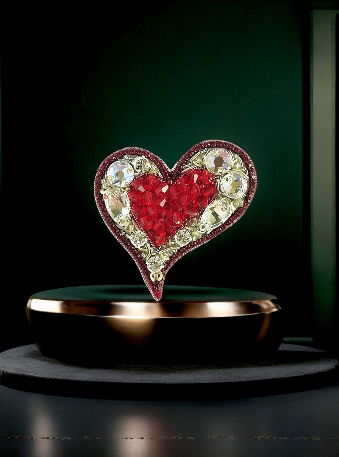 Beaded Heart Brooch, Symbol of Love Red Heart Sentimental Gifts ...