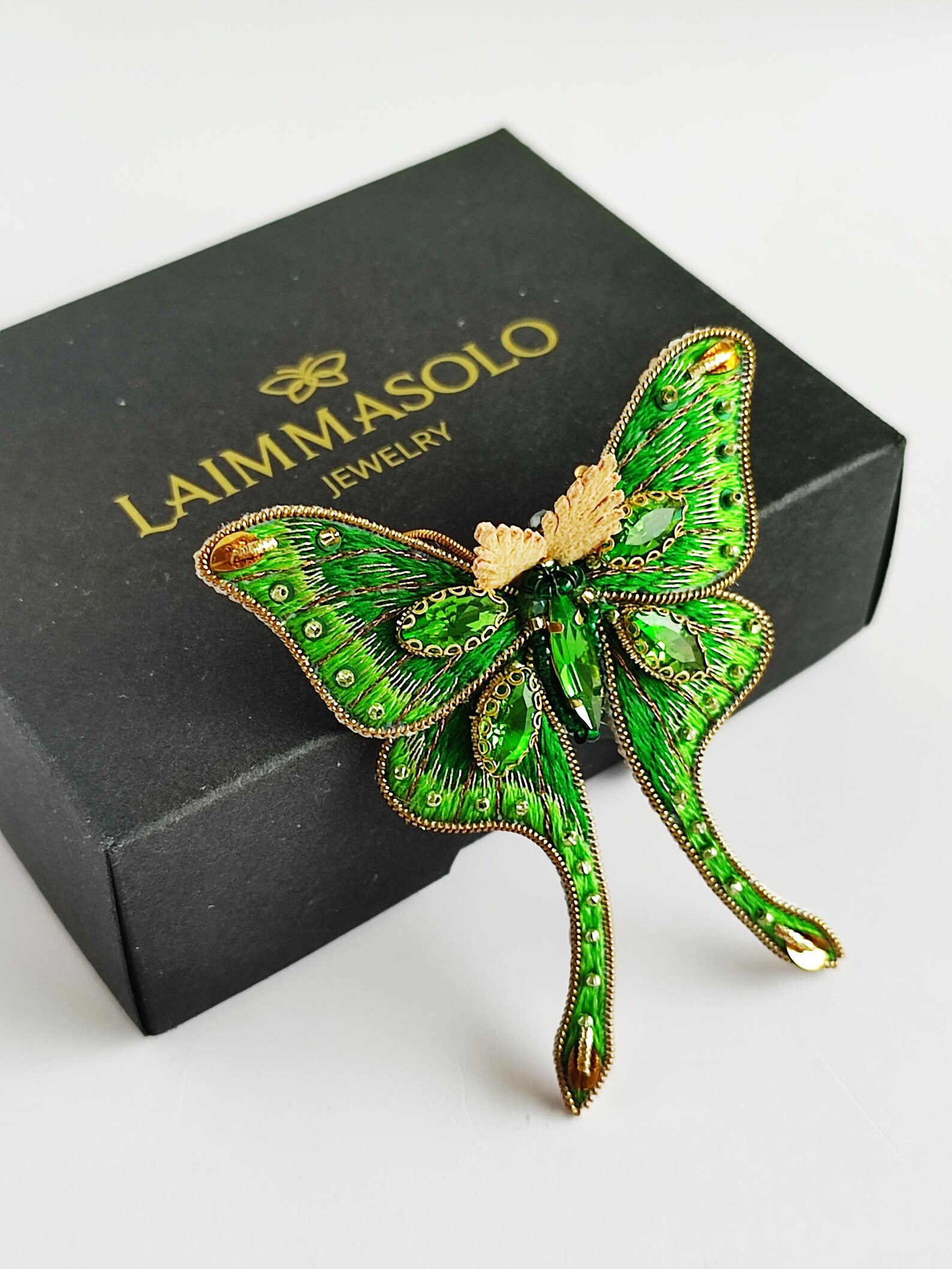 Luna Moth Pin, Handcrafted Actias Luna Brooch Nature Lover Gift for ...