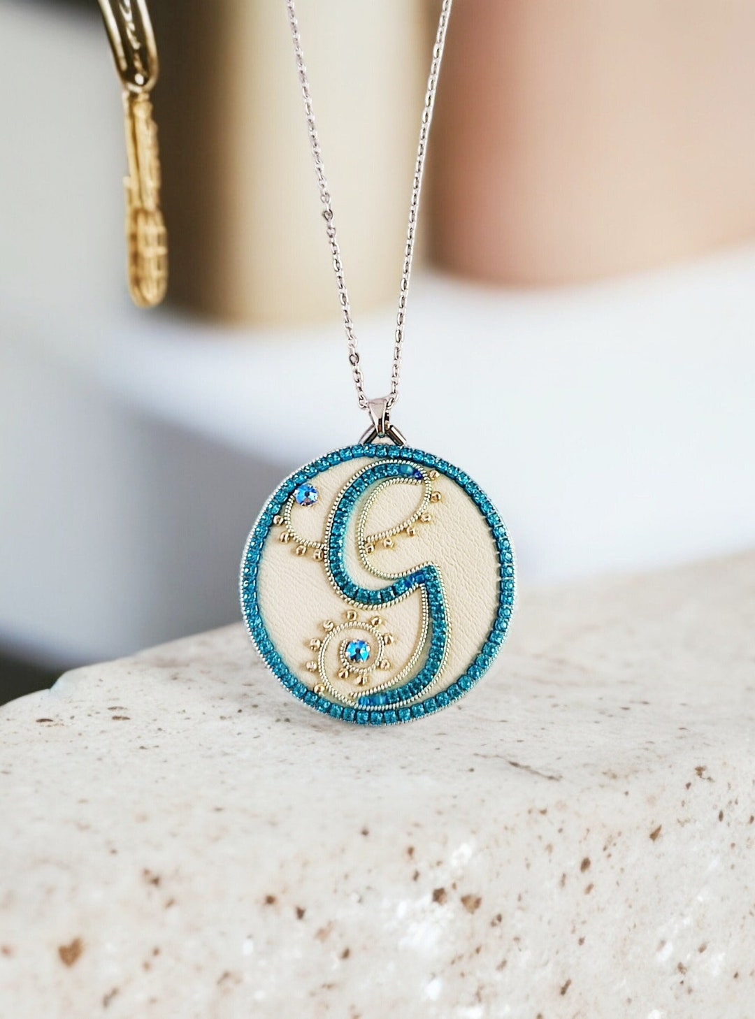 G Initial Necklace, Letter G Necklace Best Teacher Gift, G Pendant ...