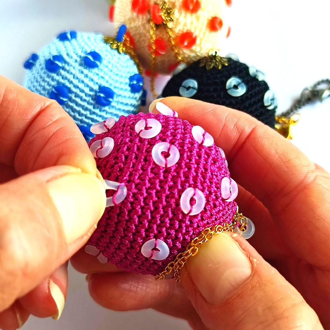 Skin Picking Fidget Ball, Crochet ADHD Sensory Backpack Charm, Hair ...