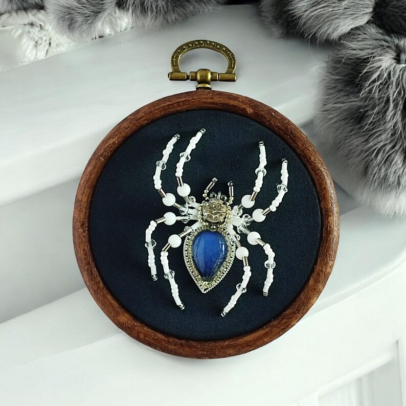 Spider Wall Decor, Crystal Spider Beaded Hanging Art, Pinned Insect ...