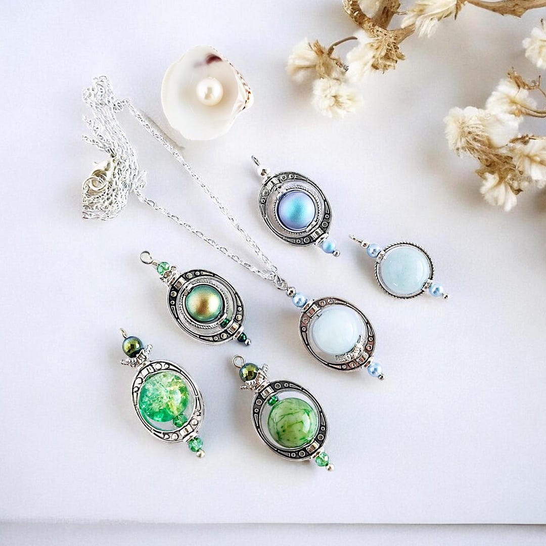 Crystal Fidget Spinner Necklace, Anxiety Relief Jewelry, ADHD Calming ...
