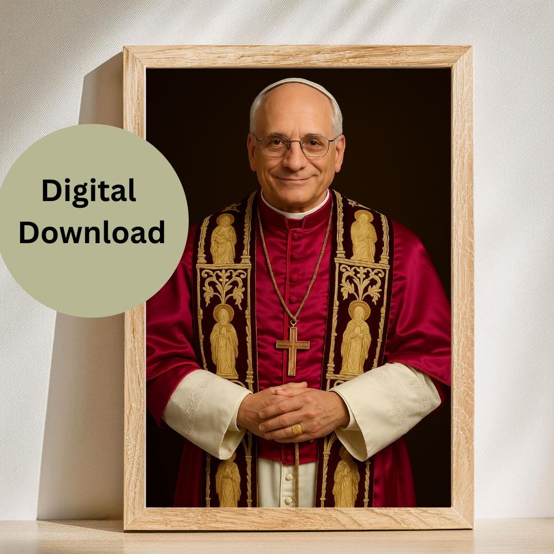 Pope Leo XIV Digital Art Print – Catholic Wall Art, Prayer Portrait ...