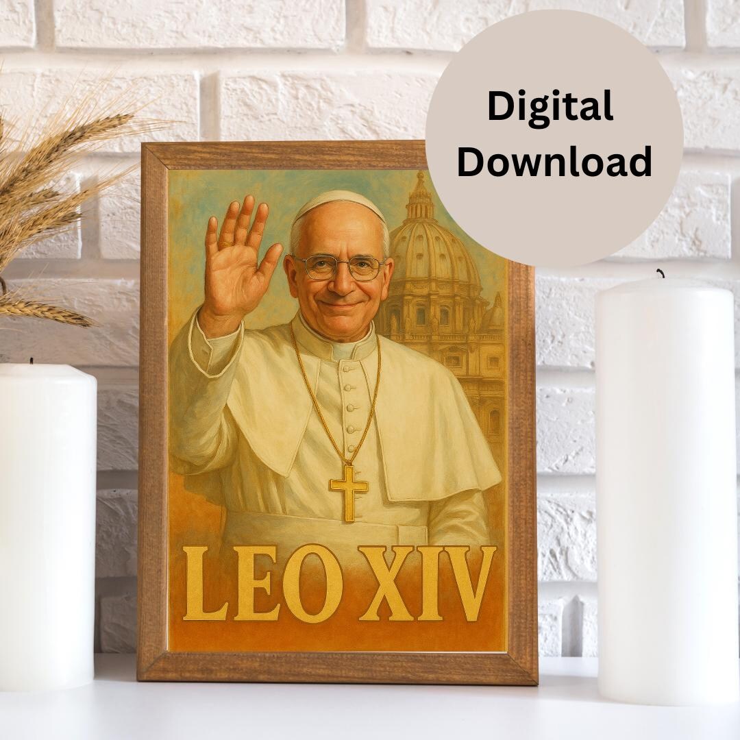 Pope Leo XIV Digital Art Print – Catholic Wall Art, Prayer Poster ...