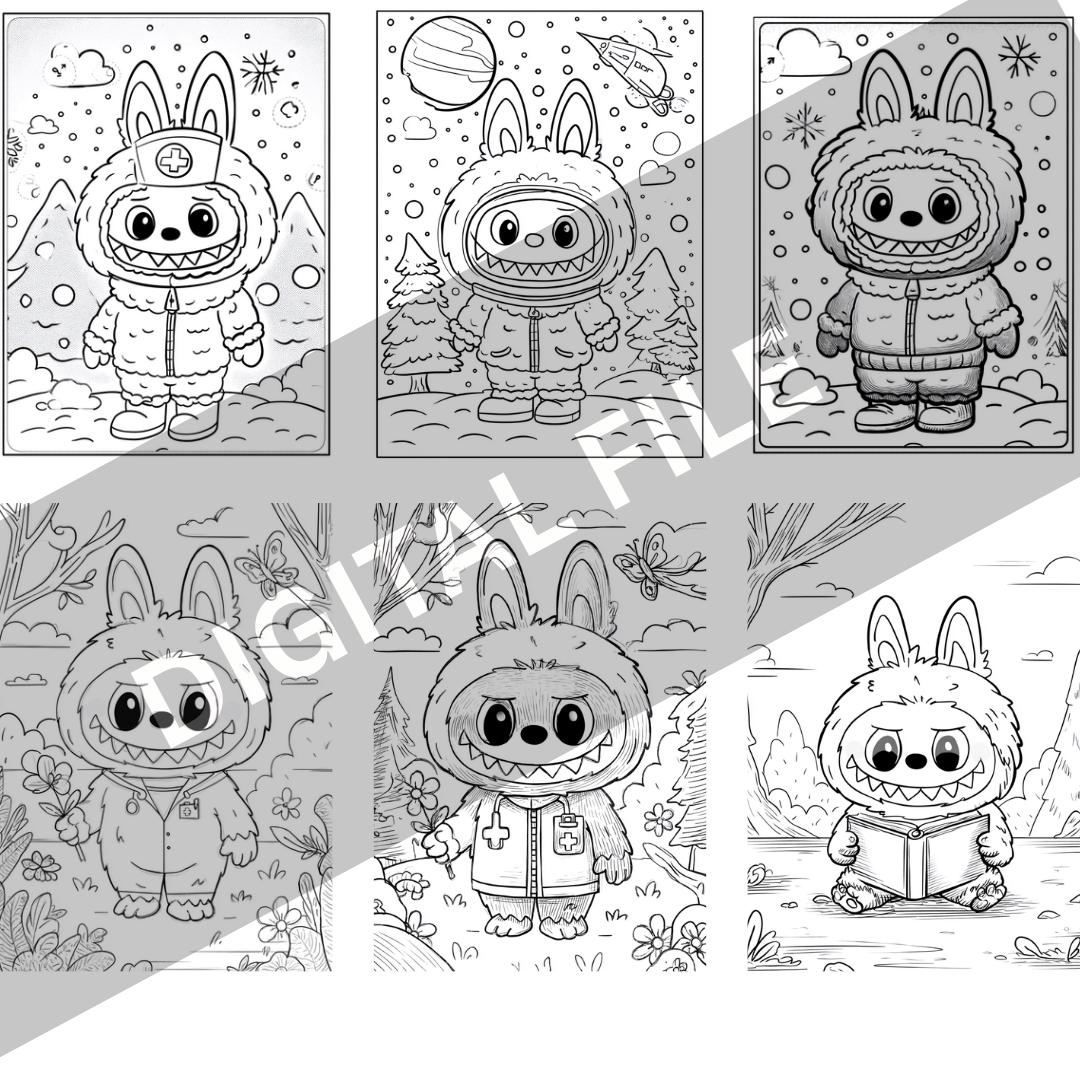 Labubu Coloring Pages – 25 Unique Printable Pages, Digital Download ...